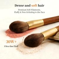 China 9-Piece Vintage Wooden Handle Makeup Brush Set with Gold Sandblasted Aluminum Ferrules and Ultra-Soft Dual-Tone Nylon Bristles for sale