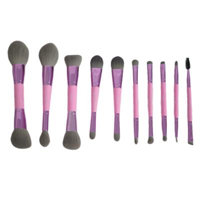 China 10-Piece Dual-Ended Professional Makeup Brush Set with 20 Functions and Premium Nylon Bristles for sale
