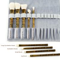 China 10Pcs Vintage Bamboo Bronze Makeup Brush Set with Electroplated Brushed Texture and Professional Configuration for sale