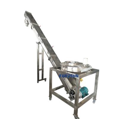 China Stainless Steel Mobile Screw Conveyor 133mm Diameter 200L Hopper for Rice Soybeans for sale