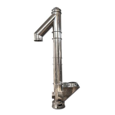 China Vertical Screw Conveyor 133mm Tube Diameter 0.75-4KW Stainless Steel Dry Powder Particle Feeder for sale