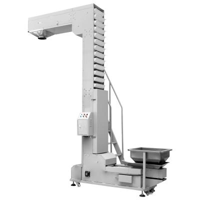 China Stainless Steel Z-Shaped Bucket Elevator for Activated Carbon Granules - 0-20m³/h Capacity, Up to 50m Lifting Height for sale