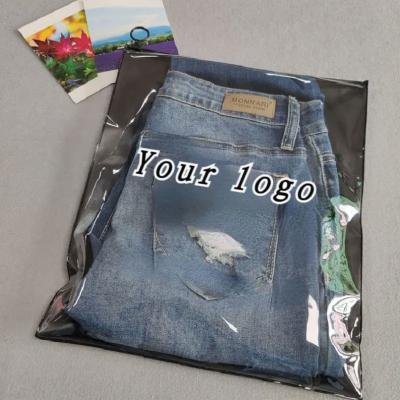 China Black Zipper Poly PVC Custom Packaging Bags for Hoodie Clothing - Custom Logo Printing Available for sale