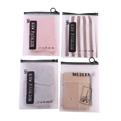 China Custom Matte Frosted PE Biodegradable Zipper Clothing Bags with Logo Printing for T-Shirts and Swimwear for sale