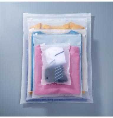 China Custom PE Zipper Clothing Bags - Frosted Matte Printed Packaging with Recyclable Material & Custom Thickness Options for sale