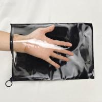 China Custom Black Clothing Zipper Poly Bags 60-200 Micron Thickness with Logo Printing for Hoodie Packaging for sale