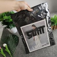 China Custom Logo CPE Cothing Zipper Bag Translucent Black for Garment Packaging for sale
