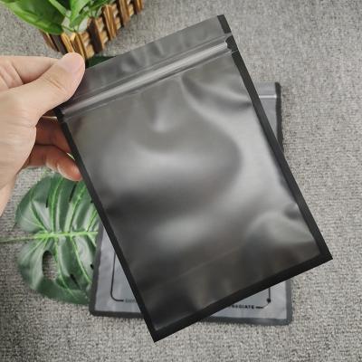 China Biodegradable Frosted PVC EVA Zipper Clothing Bag Black Custom Printed Logo Recyclable Packaging for sale