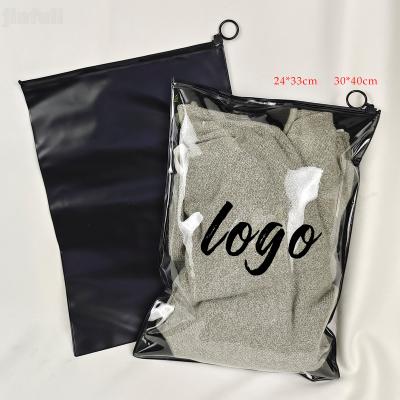China Custom PVC Frosted Clear Zipper Bag for Clothing Shoes Quilt Storage 50x70cm for sale