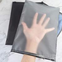China Custom Logo Frosted Polyethylene Zipper Bag 0.08mm Thick Recyclable Clothing Packaging for sale