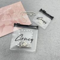 China Custom Clear PVC Zipper Bag with Logo Printing for Jewelry Packaging - 60-200 Micron Thickness, Custom Sizes for sale