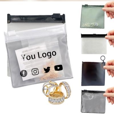 China Custom Printed Frosted PVC Jewelry Zipper Bags 60-200 Micron Thickness Waterproof Storage for Accessories for sale