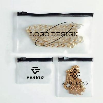China Custom Eco Friendly PVC Frosted Translucent Zipper Bag 60-200 Micron for Jewelry for sale