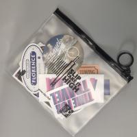 China Custom Transparent PVC Zipper Bags for Jewelry Storage - 60-200 Micron Thickness with Screen Printing for sale