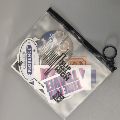 China Custom Transparent PVC Zipper Bags for Jewelry Storage - 60-200 Micron Thickness with Screen Printing for sale