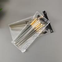 China Custom Logo Plastic Zipper Bag 0.05-0.15mm Thickness Clear Frosted Dustproof For Cosmetic Brush Storage for sale