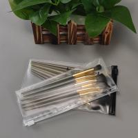 China Custom Logo Plastic Zipper Bag 0.05-0.15mm Thickness Clear Frosted Dustproof For Cosmetic Brush Storage for sale