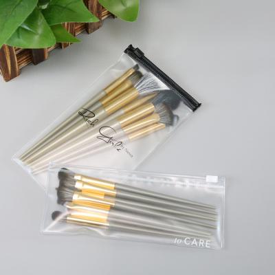 China EVA Plastic Zipper Bags 0.05-0.15mm Thickness for Jewelry Makeup Brush Packaging Custom Logo Printing for sale