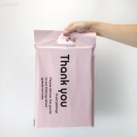 China Custom Pink Purple Eco Plastic Mailing Bags With Handles - Waterproof PE Material, MOQ 100, Silkscreen Printing for sale