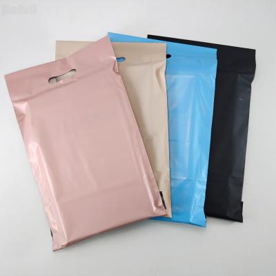 China Custom Pink PE Plastic Mailing Bags with Logo Printing - Standard Thickness, MOQ 100 for Shoe Box & Clothing Shipping for sale