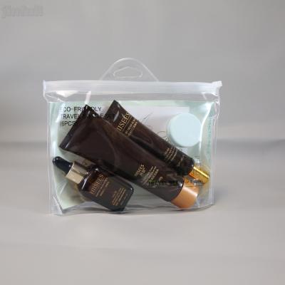 China Custom PE Plastic Cosmetic Bag with Zipper Closure - Standard Thickness, MOQ 100 Units for Personal Care Packaging for sale