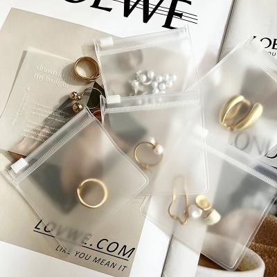 China Frosted Small Ziplock Plastic Jewelry Bag Clear EVA Self Sealing 3.5x5 inch Storage Pouches for Travel and Organization for sale