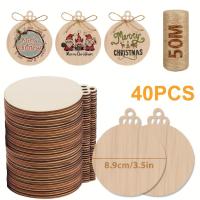 China Round Unfinished Wood Slices with Holes - 1-4 inch Diameter Natural Pine/Fir for DIY Crafts, Christmas Ornaments & Home Decor for sale