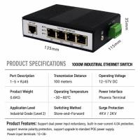 China 4 Port Gigabit Industrial POE Switch DIN Rail Ethernet POE Switch 1 Uplink for sale