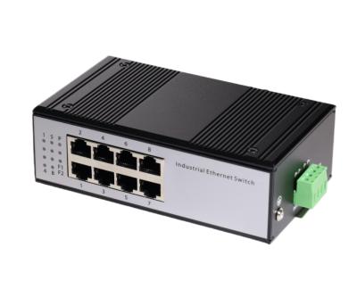 China 8 Port 10/100Mbps Fast Ethernet Switch Unmanaged DIN Rail Industrial Network Switch for sale