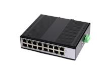 China Industrial 16 Port Gigabit Ethernet Switch Unmanaged DIN Rail Network Switch DC 9-57V for sale