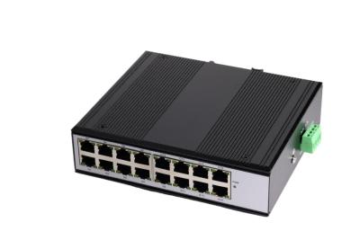 China Industrial 16 Port Gigabit Ethernet Switch Unmanaged DIN Rail Network Switch DC 9-57V for sale