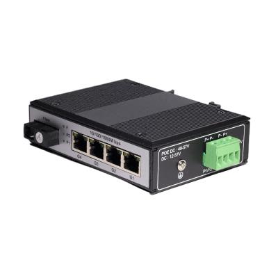 China IP40 Industrial 4 Port PoE Switch Gigabit With SC Fiber Uplink for sale