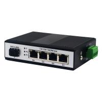 China Industrial Fiber Optic Ethernet Switch Gigabit DIN Rail 1 SFP Slot 4 RJ45 Ports for sale
