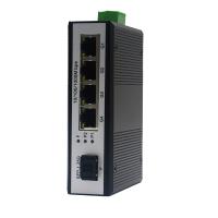 China Industrial Fiber Optic Ethernet Switch Gigabit DIN Rail 1 SFP Slot 4 RJ45 Ports for sale