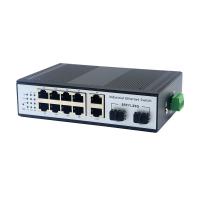 China DIN Rail / Wall Mount Fiber Ethernet Switch 2 SFP Fiber Ports 10 RJ45 Ethernet Ports for sale