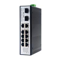 China DIN Rail / Wall Mount Fiber Ethernet Switch 2 SFP Fiber Ports 10 RJ45 Ethernet Ports for sale