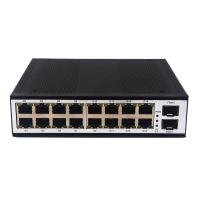 China Industrial Fiber Network Switch Gigabit 2 SFP 16 RJ45 Ethernet Ports for sale