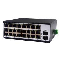 China DIN Rail Industrial Fiber Switch Gigabit 2 SFP Fiber Ports 24 RJ45 Ethernet Ports for sale