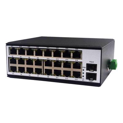 China DIN Rail Industrial Fiber Switch Gigabit 2 SFP Fiber Ports 24 RJ45 Ethernet Ports for sale