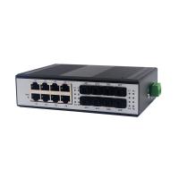 China DC 9-57V Industrial Fiber Switch Gigabit 8 SFP Fiber Ports 8 RJ45 Ethernet Ports for sale