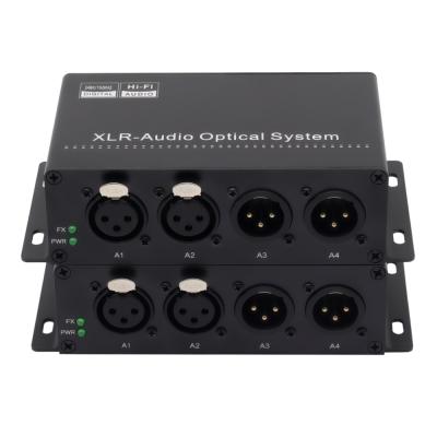 China 2 Channel Bidirectional XLR Audio Fiber Converter 2 Way Analog Audio Over Fiber Extender for sale