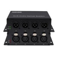 China 4CH Audio XLR Fiber Extender Unidirectional Analog Audio to Optical Converter for sale
