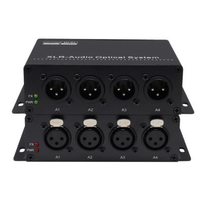 China 4CH Audio XLR Fiber Extender Unidirectional Analog Audio to Optical Converter for sale