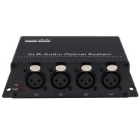 China 4CH Audio XLR Fiber Extender Unidirectional Analog Audio to Optical Converter for sale