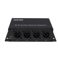 China 4CH Audio XLR Fiber Extender Unidirectional Analog Audio to Optical Converter for sale
