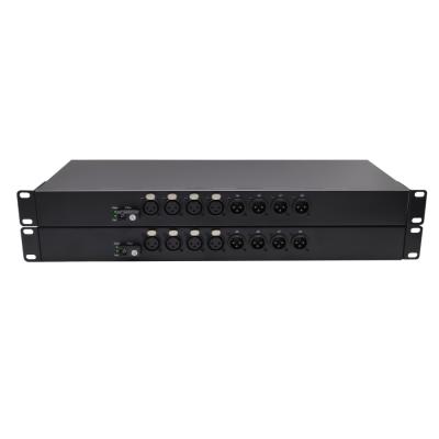China 4 Channel Bidirectional XLR Audio Fiber Extender 4CH 2 Way Audio Over Fiber Extender for sale