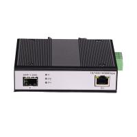China DIN Rail Industrial POE Switch Gigabit 1 SFP Fiber 1 RJ45 Port PoE Media Converter IP40 for sale