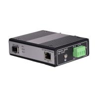 China DIN Rail Industrial POE Switch Gigabit 1 SFP Fiber 1 RJ45 Port PoE Media Converter IP40 for sale