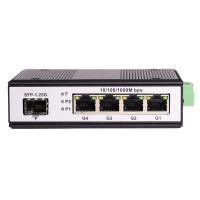 China Unmanaged Industrial POE Switch 10/100/1000Mbps 1 SFP 4 PoE RJ45 Fiber Ethernet Switch for sale