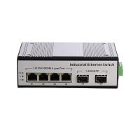 China Metal Industrial Gigabit Switch DIN Rail 2 SFP Fiber Ports 4 PoE Ethernet Ports for sale